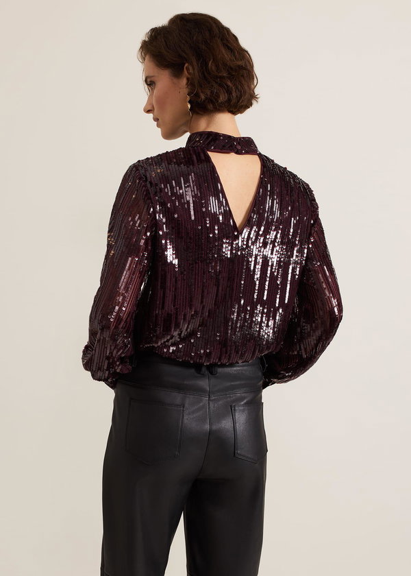 PHASE EIGHT Hannah High Neck Sequin Top | endource