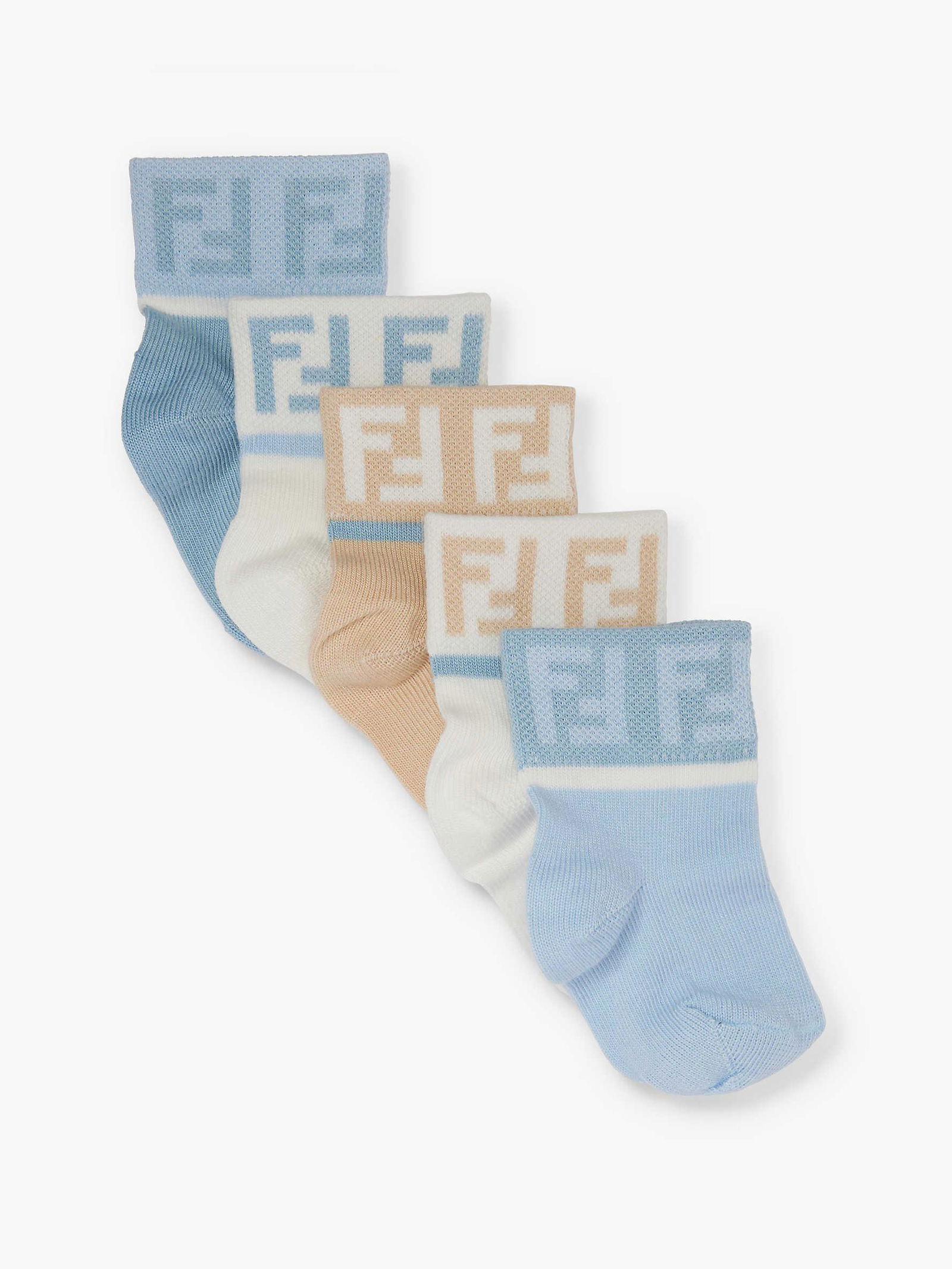 FENDI Logo Pack Of Five Stretch-Cotton-Blend Socks in MULTICOLOR | endource