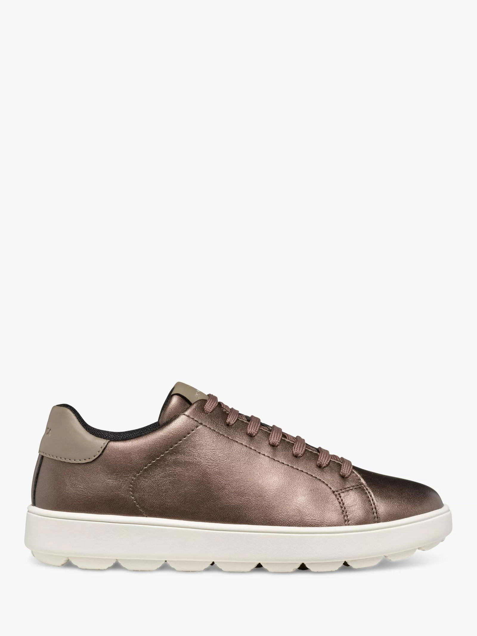 Geox Spherica Ecub-1 Metallic Low Cut Trainers in Taupe | endource