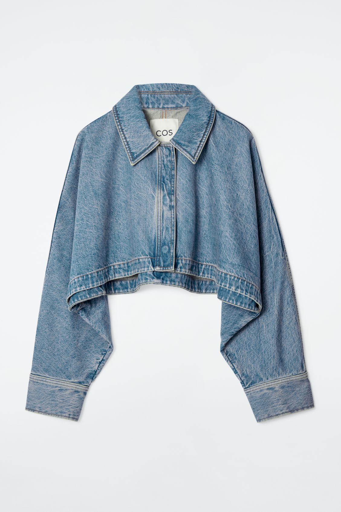 COS Cropped Denim Jacket in LIGHT BLUE | endource