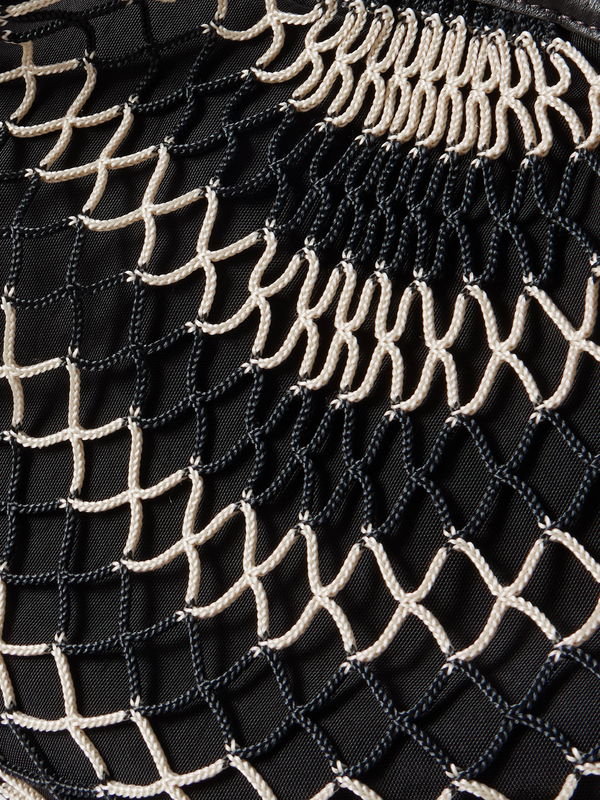 LEMAIRE FILT Fortune Croissant Leather-trimmed Fishnet Shoulder Bag ...