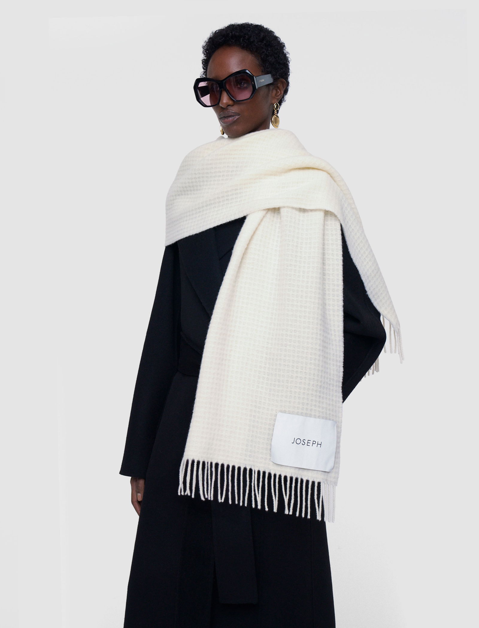 JOSEPH Flora Waffle Wool Scarf | endource
