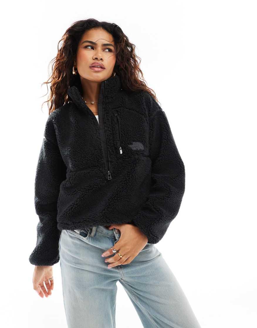 THE NORTH FACE Extreme Borg Quarter Zip Logo Pocket Fleece in BLACK ...