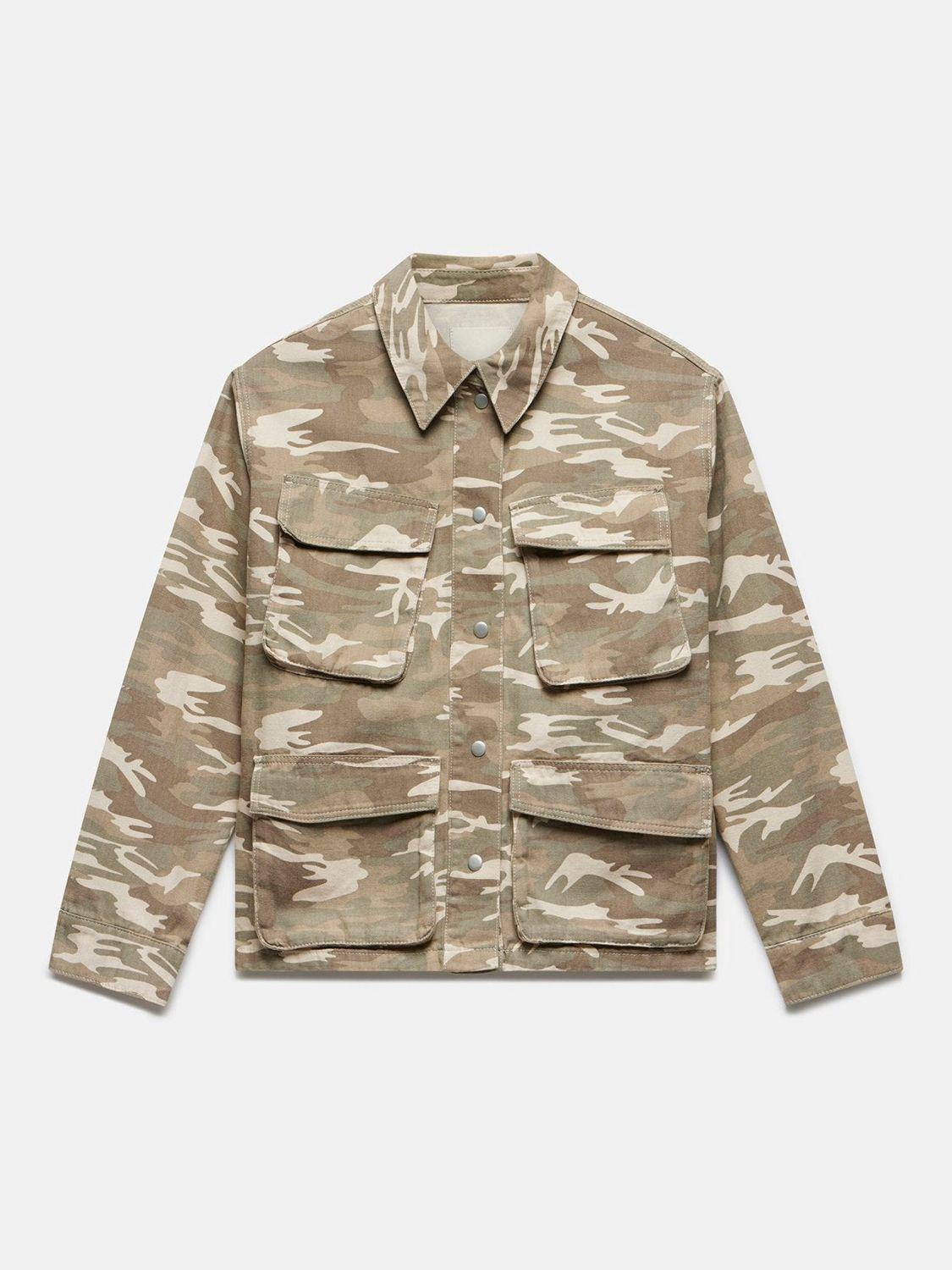 MINT VELVET Camouflage Denim Jacket in Green/Multi | Endource