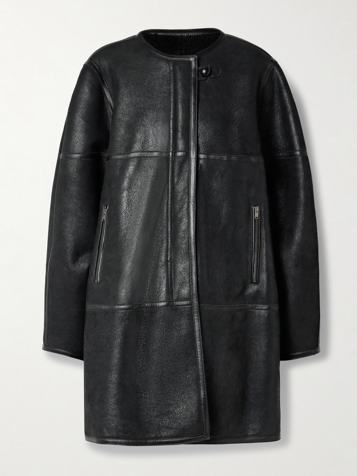 ISABEL MARANT Adael Shearling Coat in Black | endource