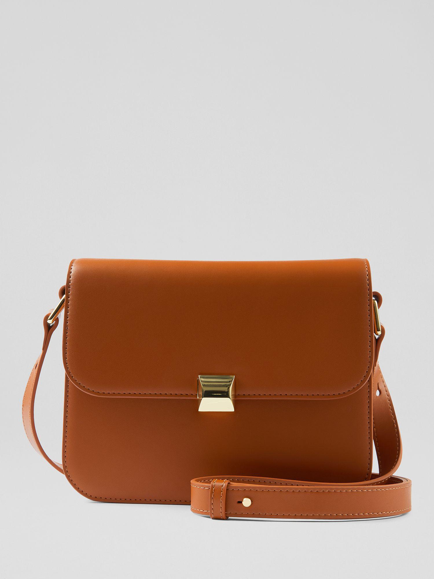 L.K. BENNETT Othelia Leather Shoulder Bag in Brown | Endource