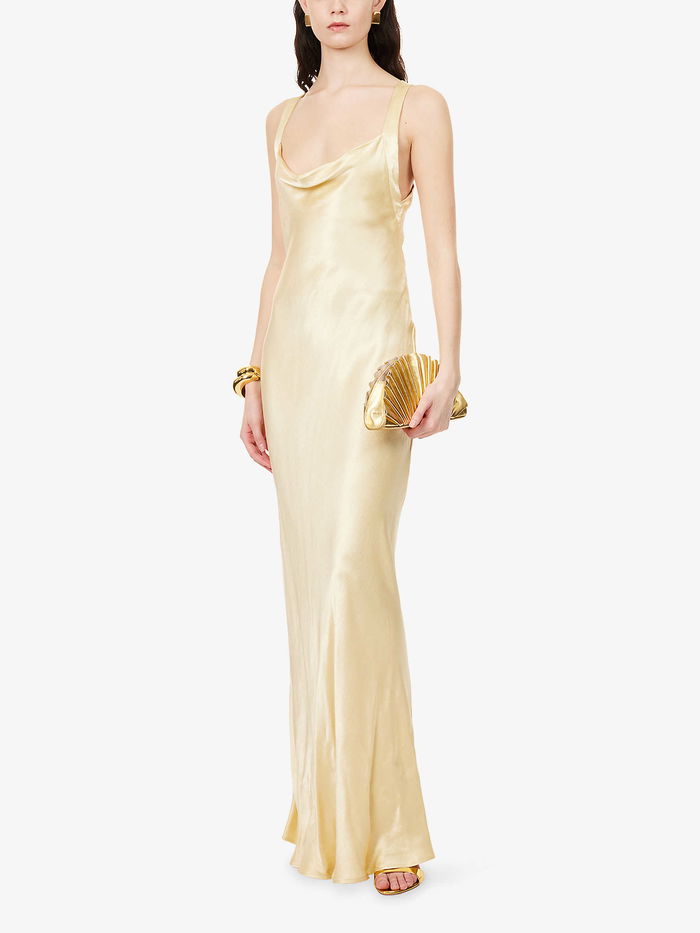 BEC & BRIDGE Gia Halterneck Satin Maxi Dress | endource