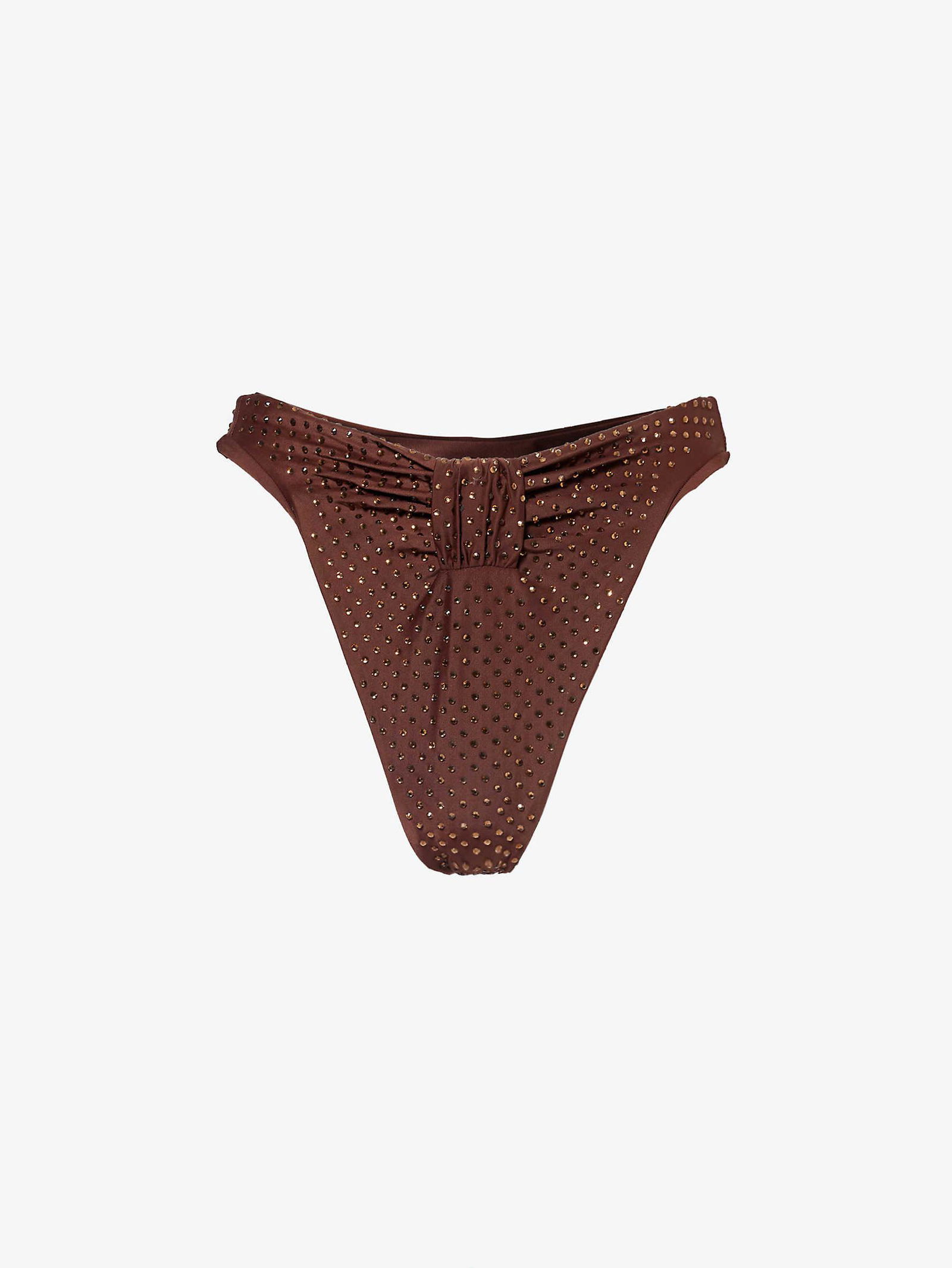 SELF-PORTRAIT High-Rise Crystal-Embellished Bikini Bottoms | endource