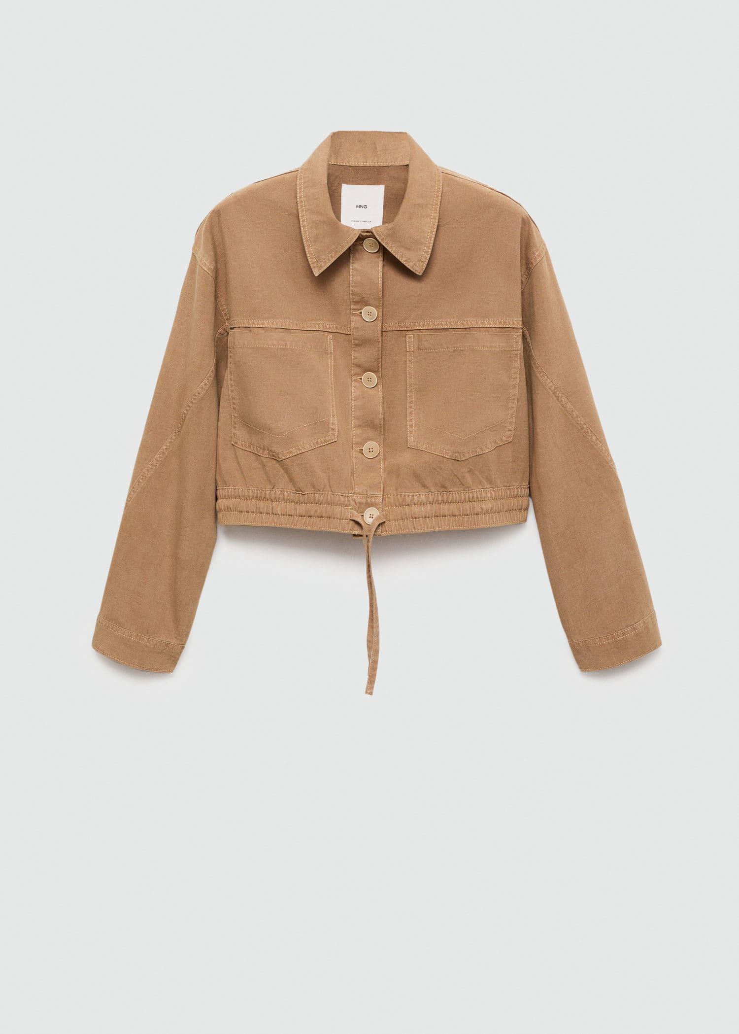 MANGO Lyocell Jacket With Bow in Brown | endource