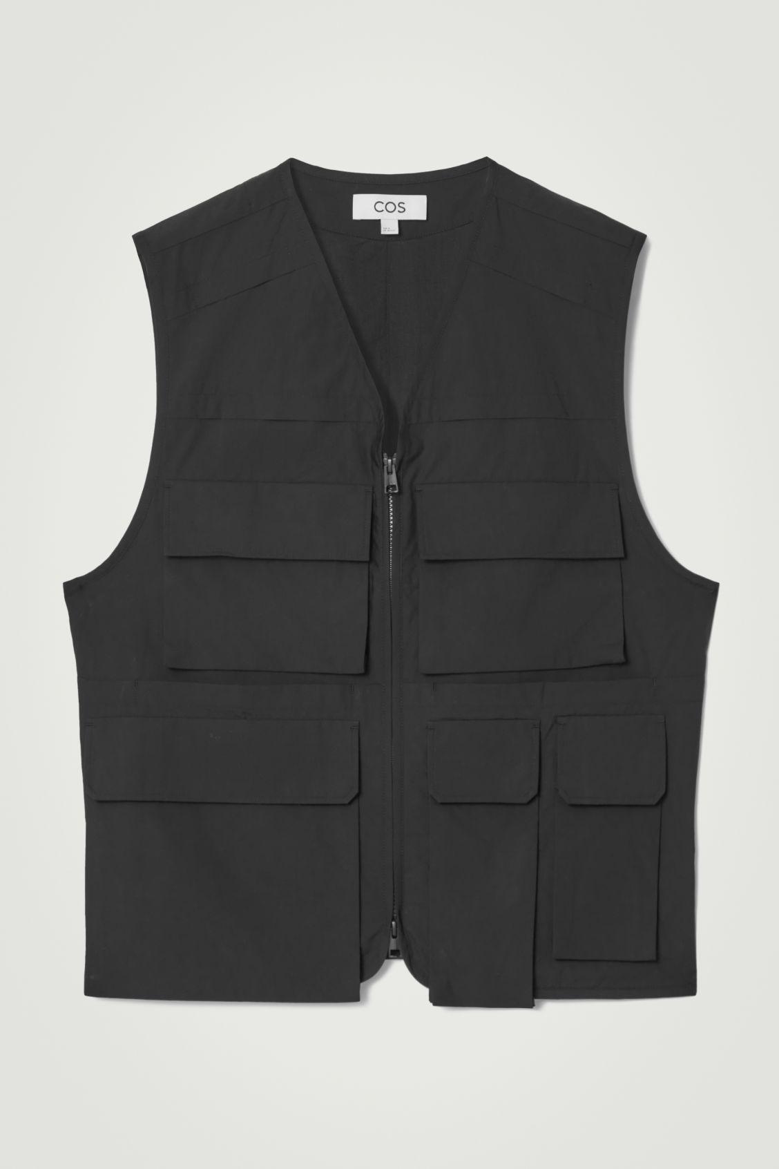 COS Cotton Utility Gilet in BLACK | Endource