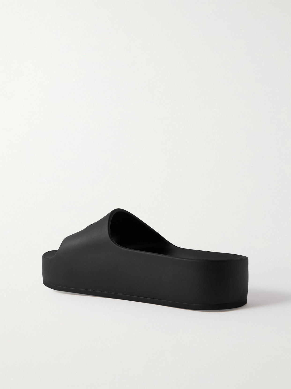 BALENCIAGA Mono Logo-embossed Rubber Platform Slides | endource