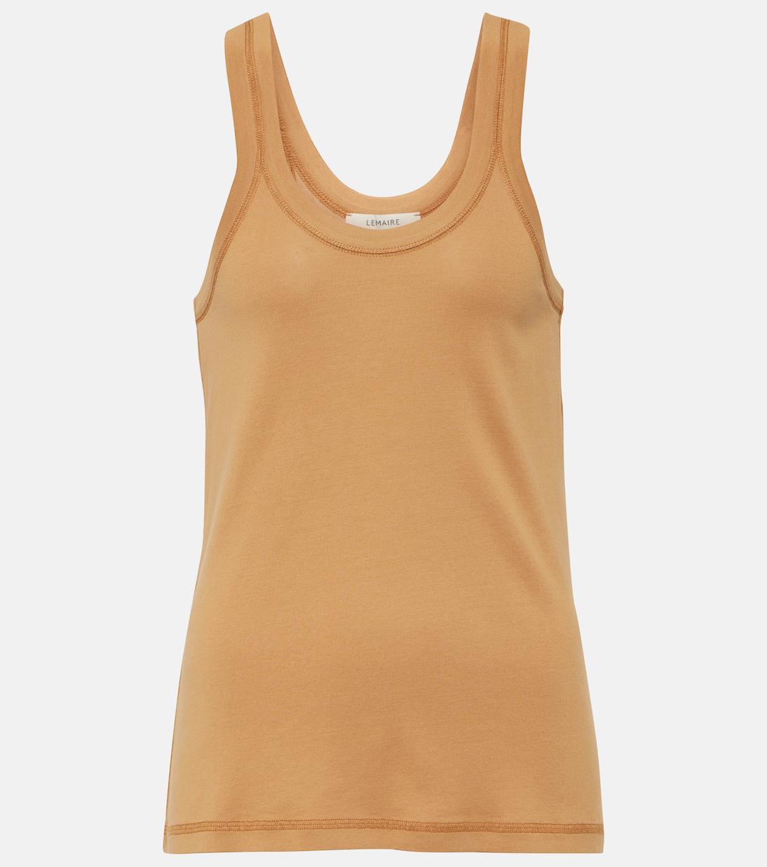 LEMAIRE Ribbed-Knit Cotton Tank Top in Orange | Endource