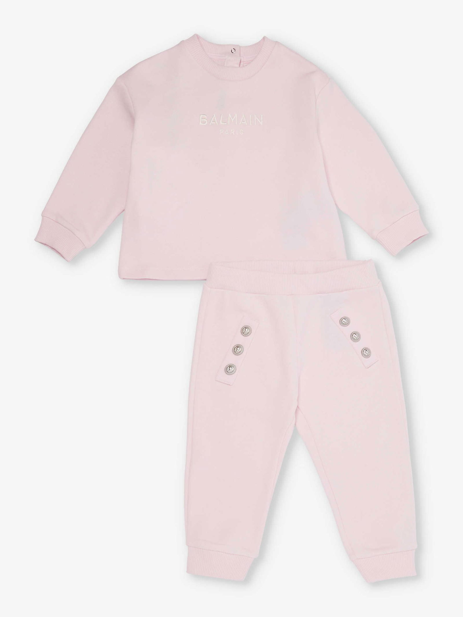 BALMAIN Logo-Embroidered Button-Embellished Cotton-Jersey Tracksuit in ...