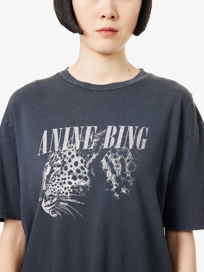 ANINE BING Cohen Brand-Print Cotton-Jersey T-Shirt | endource