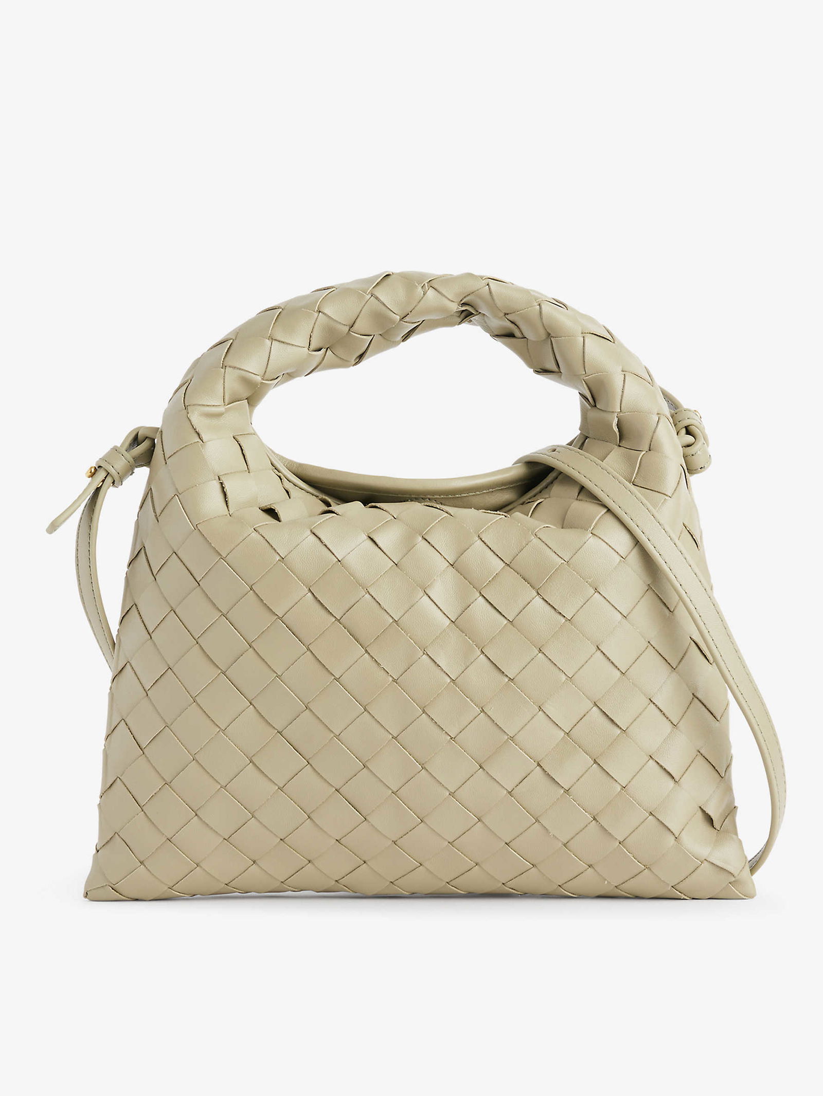 BOTTEGA VENETA Hop Mini Leather Cross-Body Bag in Trave-m Brass-trave ...