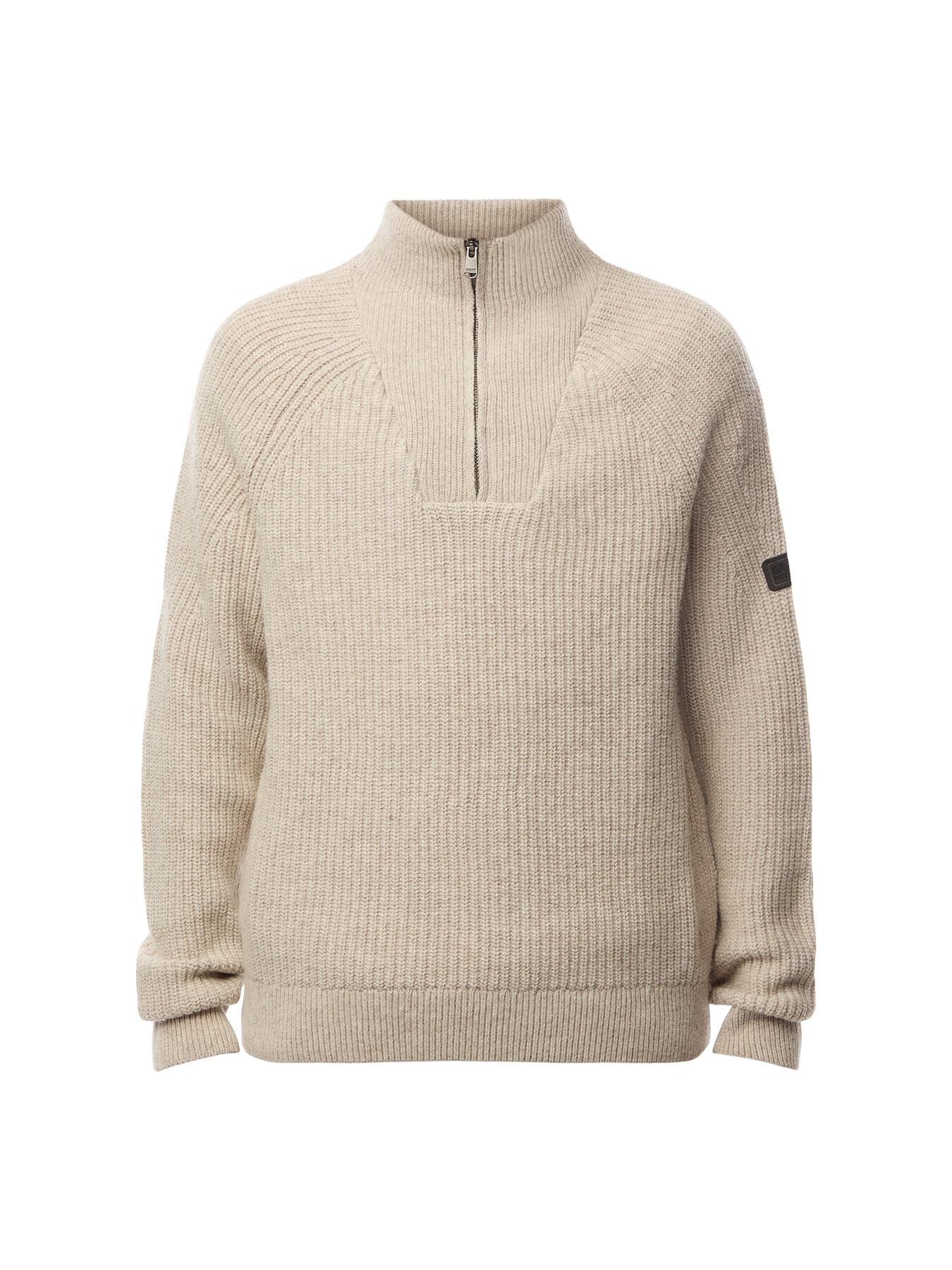 BARBOUR Chester Funnel Knit Jumper in Whisper White | endource