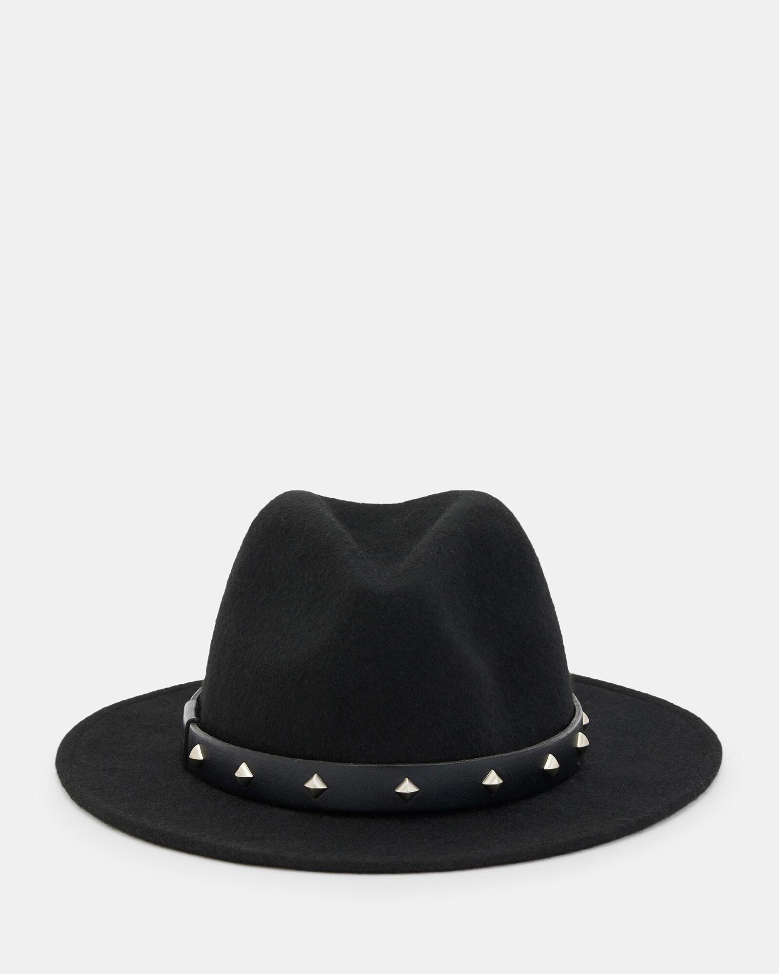 ALLSAINTS Maxie Studded Fedora Hat in Black | Endource