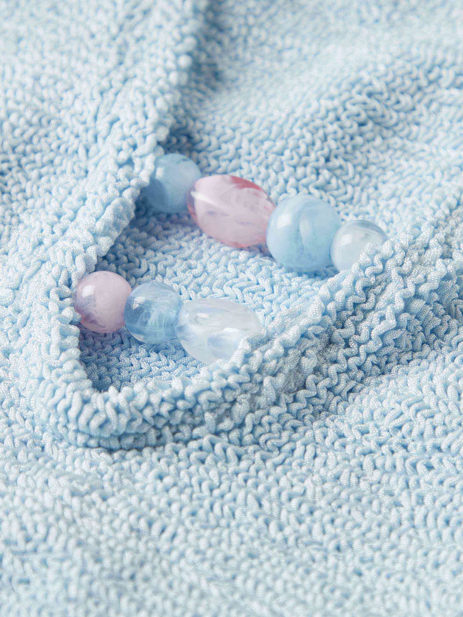 HUNZA G Adriana Beaded Swim - Metallic Ice Blue | endource