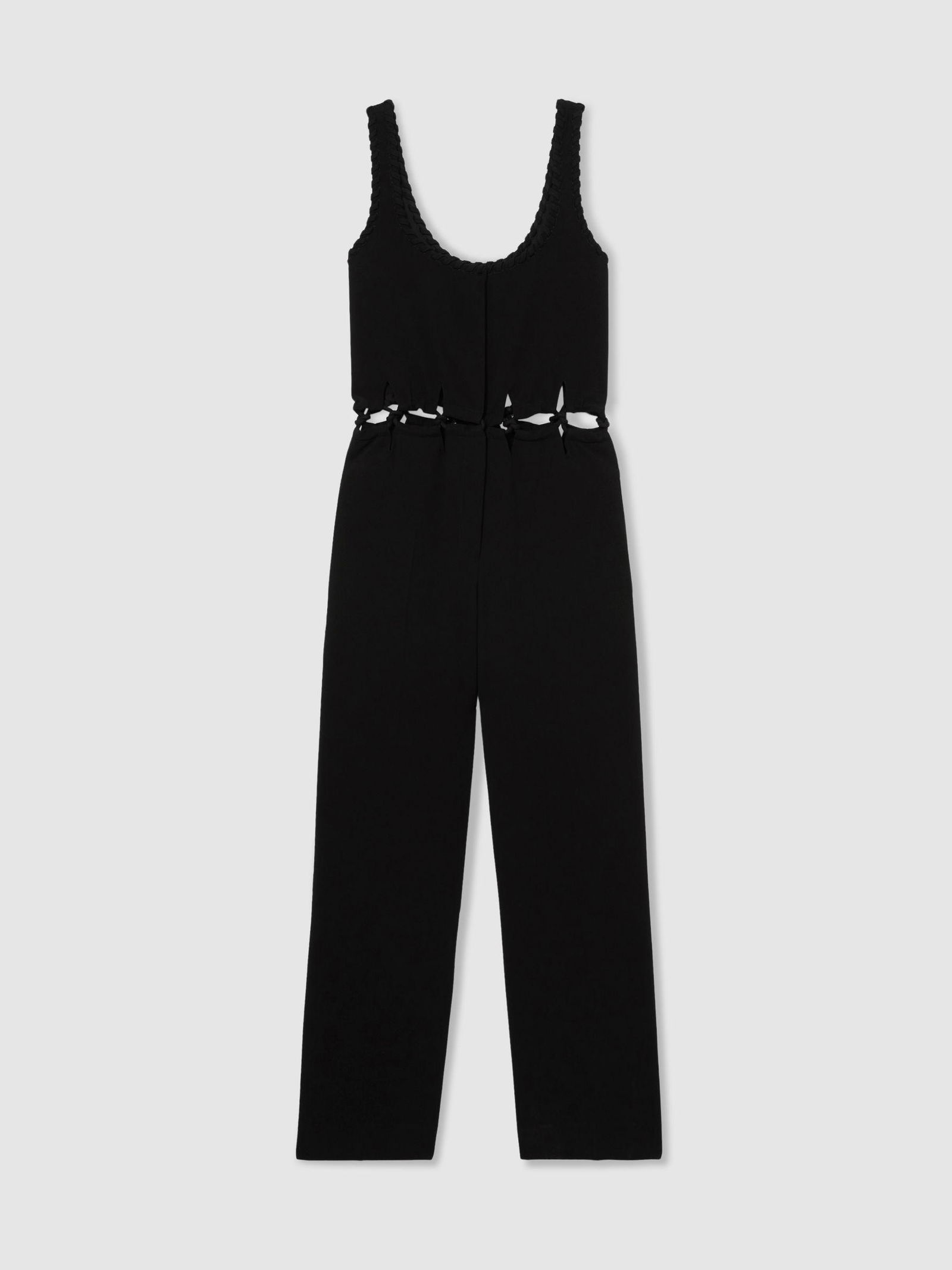 REISS Miniva Atelier Cut-Out Waist Jumpsuit in Black | endource