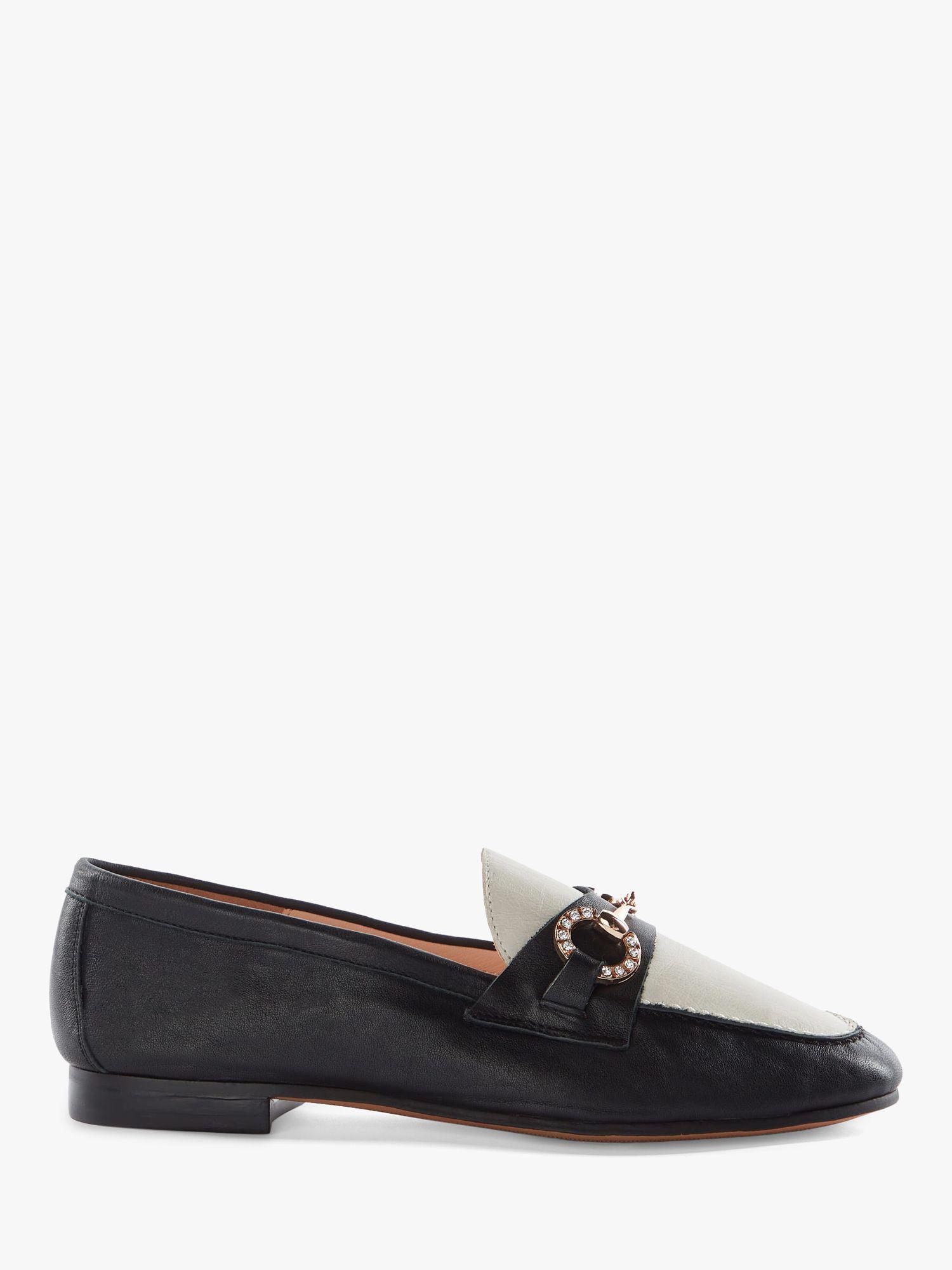 DUNE Gemstone Detail Leather Loafers in Camel-leather | endource