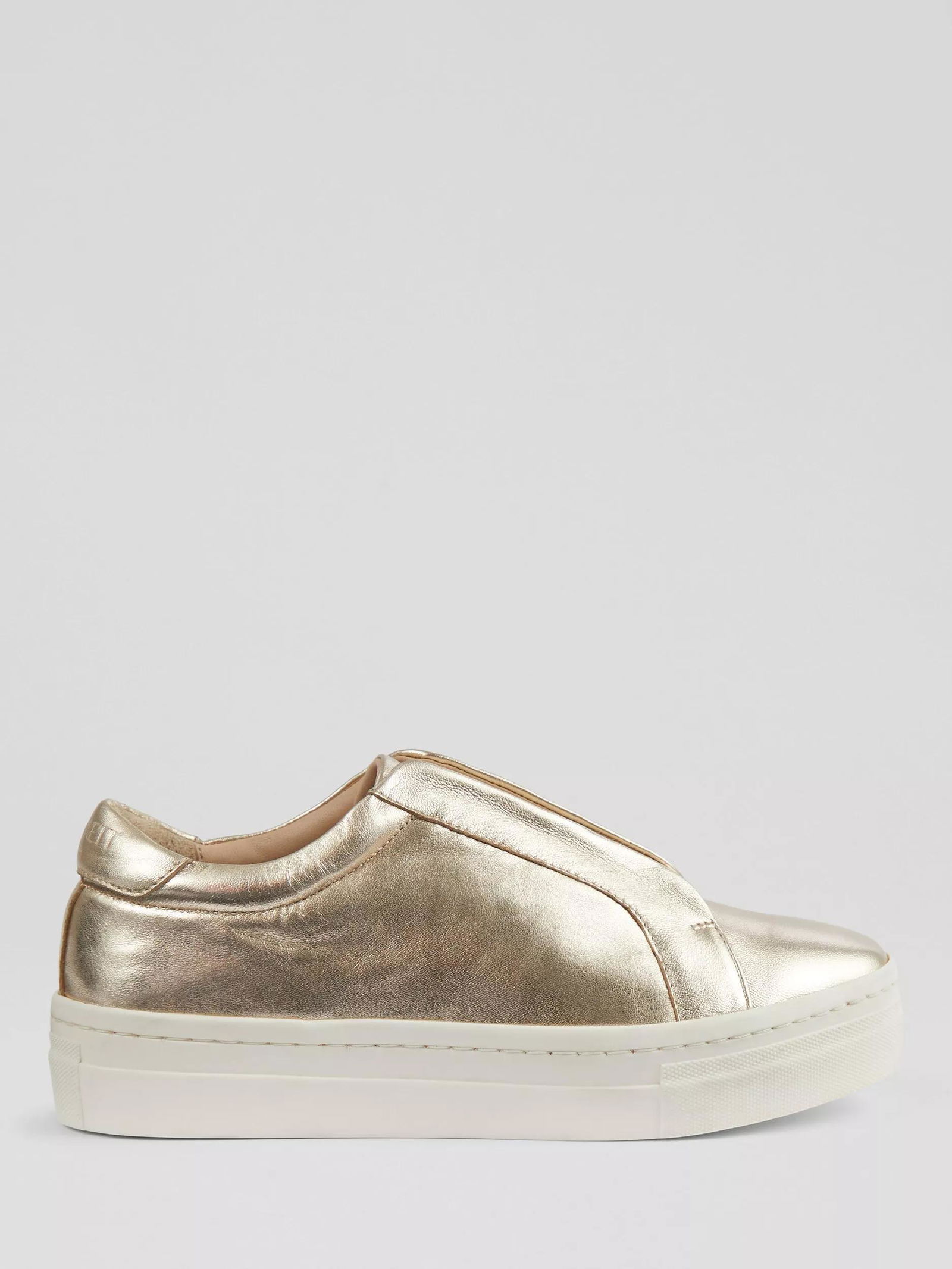 L.K. BENNETT Leather Pull On Trainers in Gold | endource