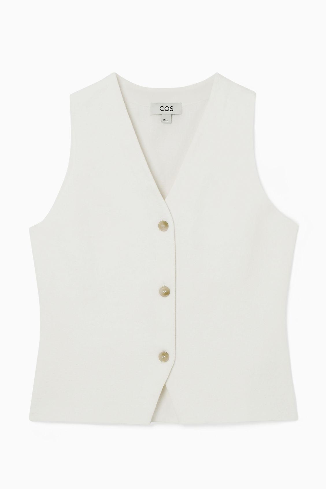COS Knitted Waistcoat in IVORY | endource