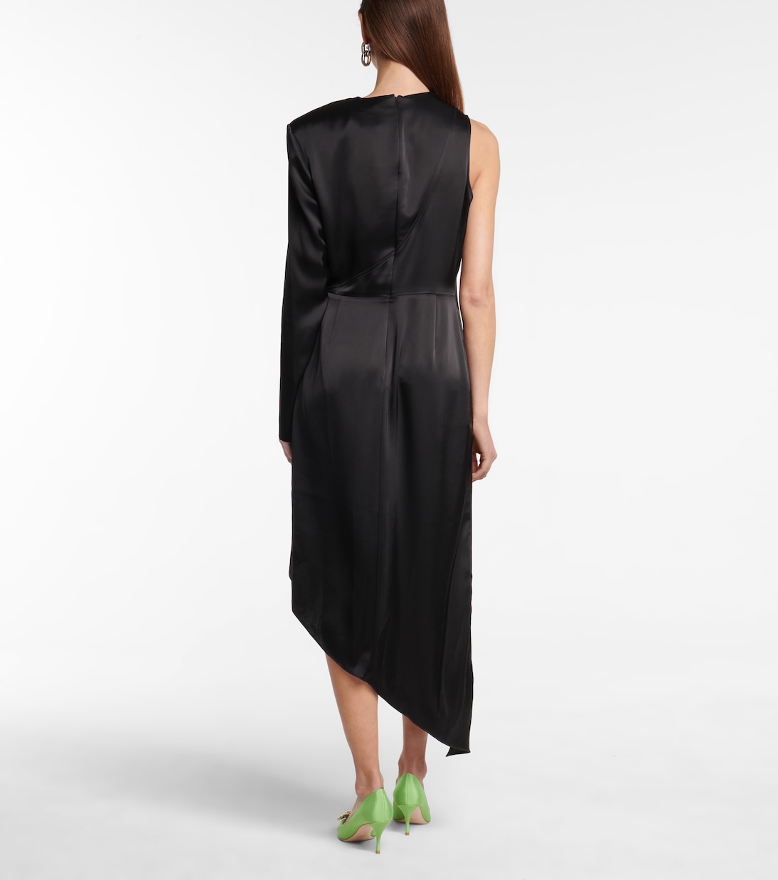 David Koma Cut-out Asymmetric Satin Minidress | endource