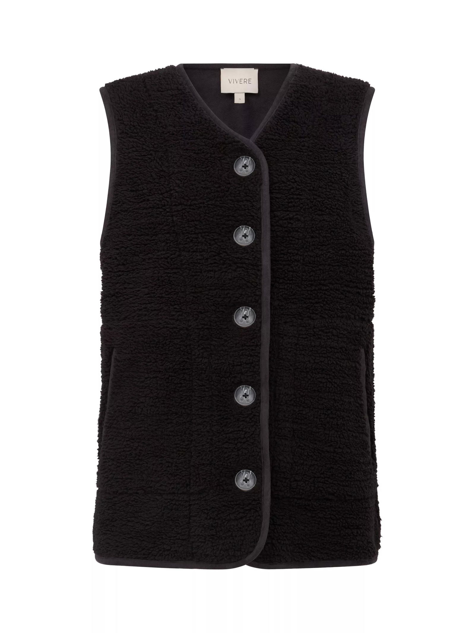 VIVERE BY SAVANNAH MILLER Daisy Borg Gilet in Black | endource