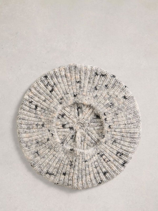 WHITE STUFF Spacedye Beret, Grey | endource