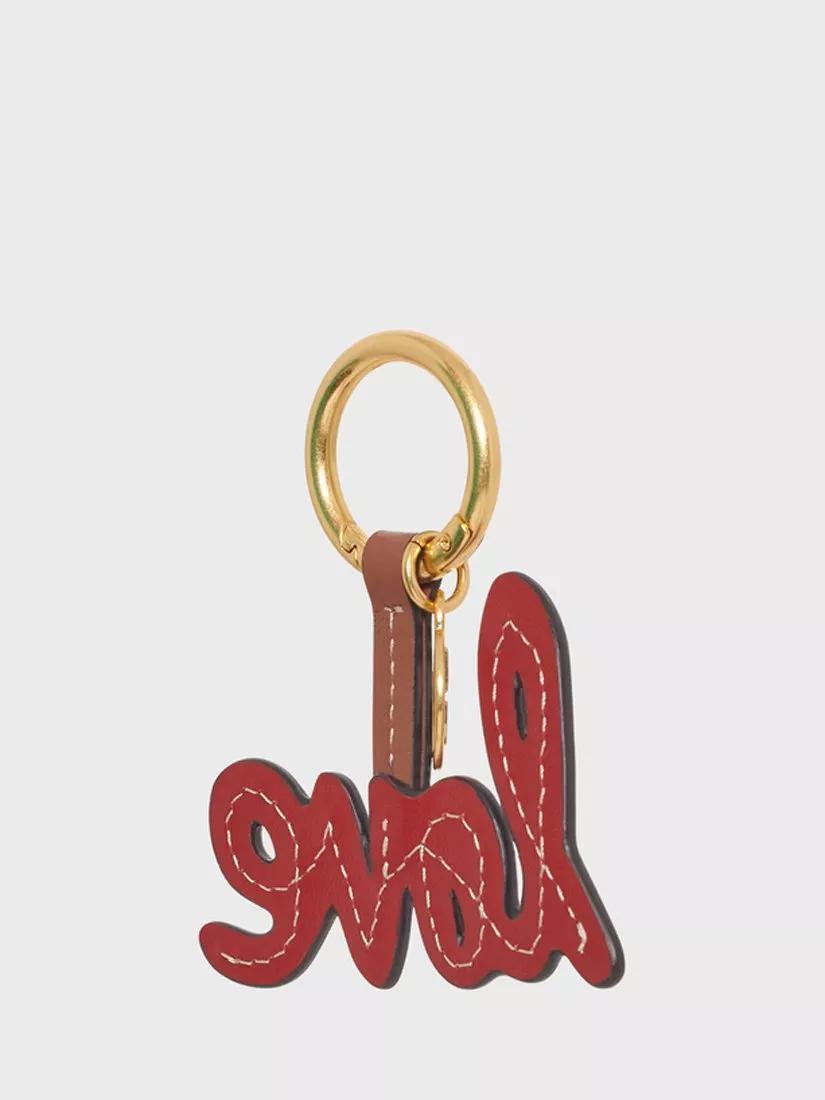 Gerard Darel Love Pure Leather Keyring, Red | endource