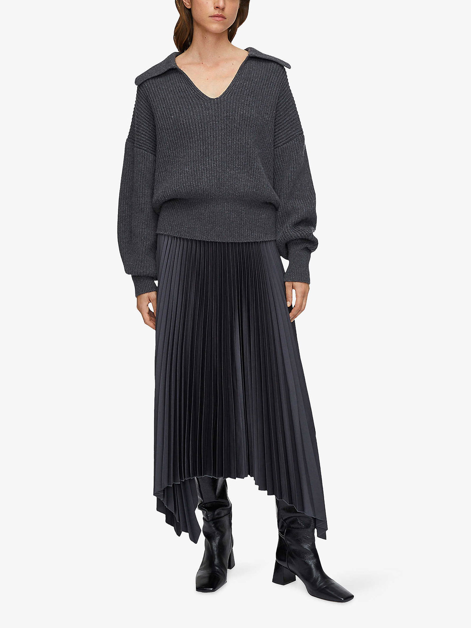 JOSEPH Ade Pleated High-Rise Woven Midi Skirt | endource
