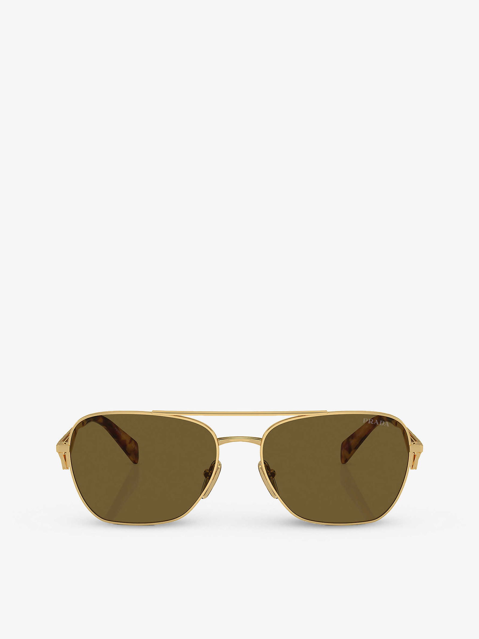 PRADA PR A50S Aviator-Frame Metal Sunglasses | endource