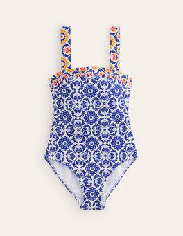 BODEN Square Neck Panel Swimsuit | endource