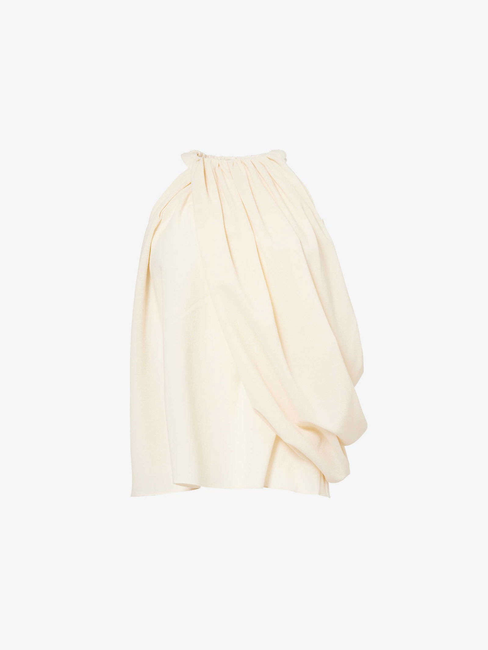 JW ANDERSON Twisted Drape Halter Wool-Blend Top in IVORY | endource