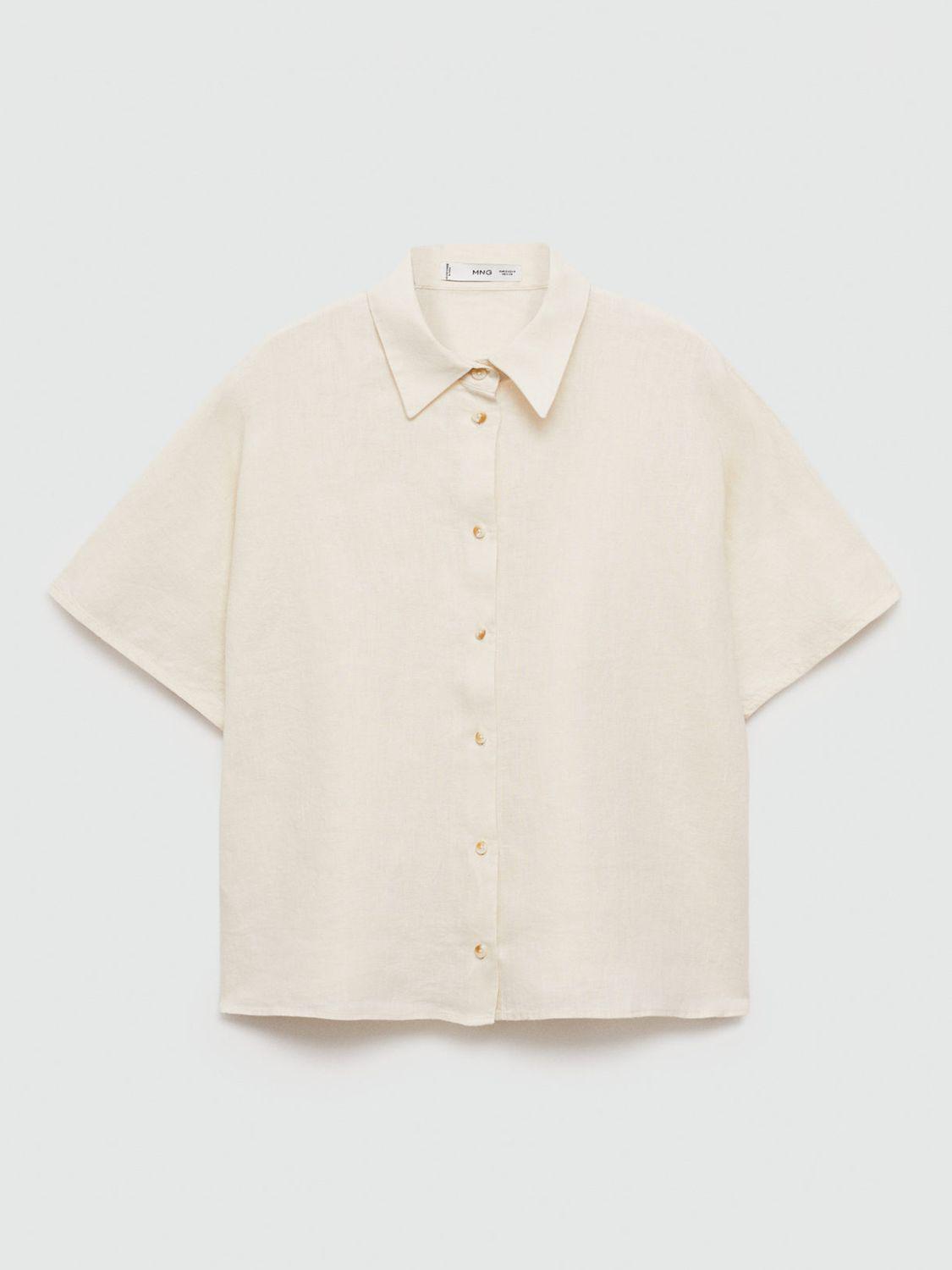 MANGO Pai Linen Shirt in Pastel Brown | Endource