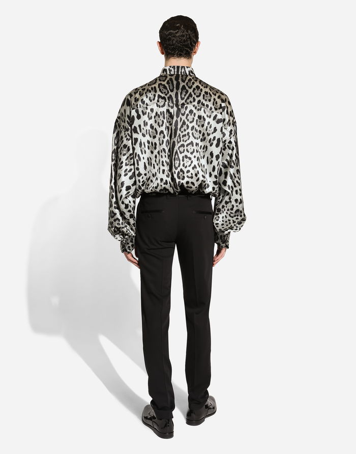 DOLCE & GABBANA Super-oversize Leopard-print Silk Shirt | endource