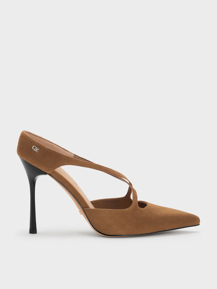 CHARLES & KEITH Kyra Suede Crossover Stiletto Mules | endource