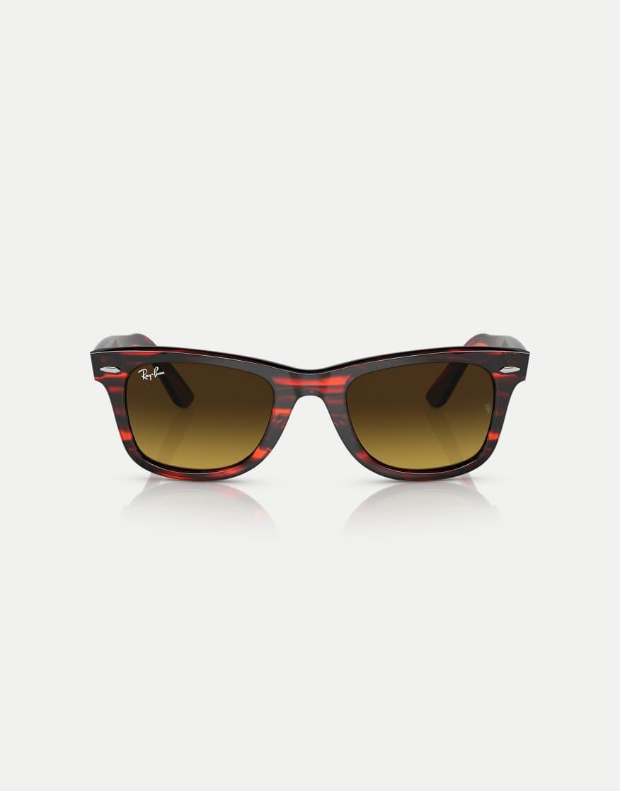 RAY-BAN Original Wayfarer Acetate Square Sunglasses in Striped Red ...