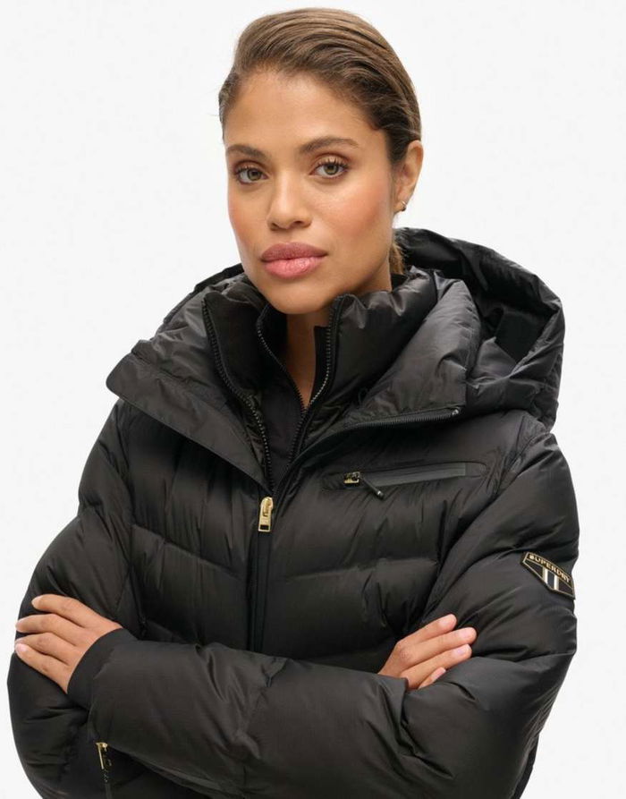 SUPERDRY Ski Luxe Puffer Jacket In Black | endource