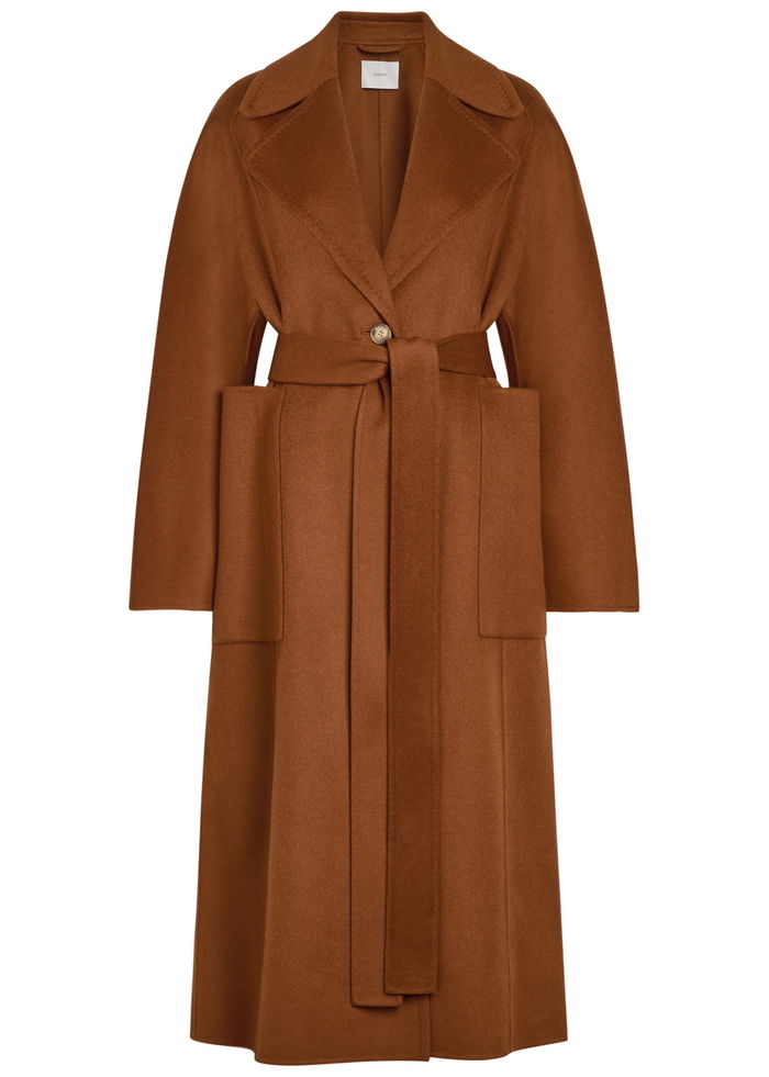 JOSEPH Spencer Belted Wool And Cashmere-blend Trench Coat | endource