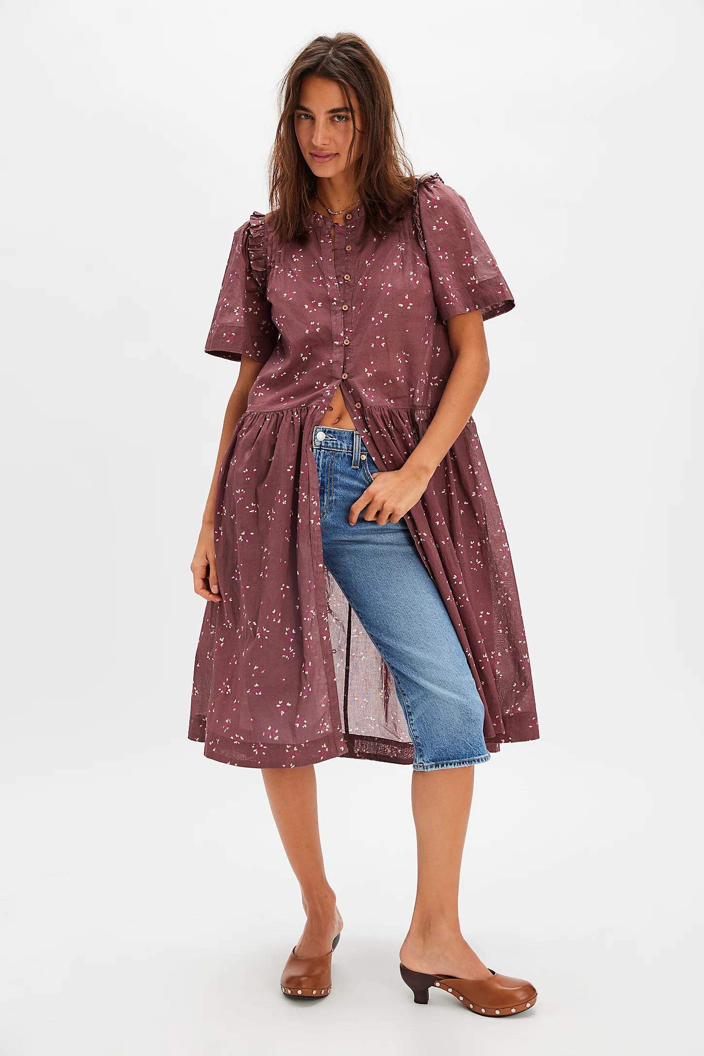 FREE PEOPLE Bella Mae Midi Dress in Butter Combo | endource