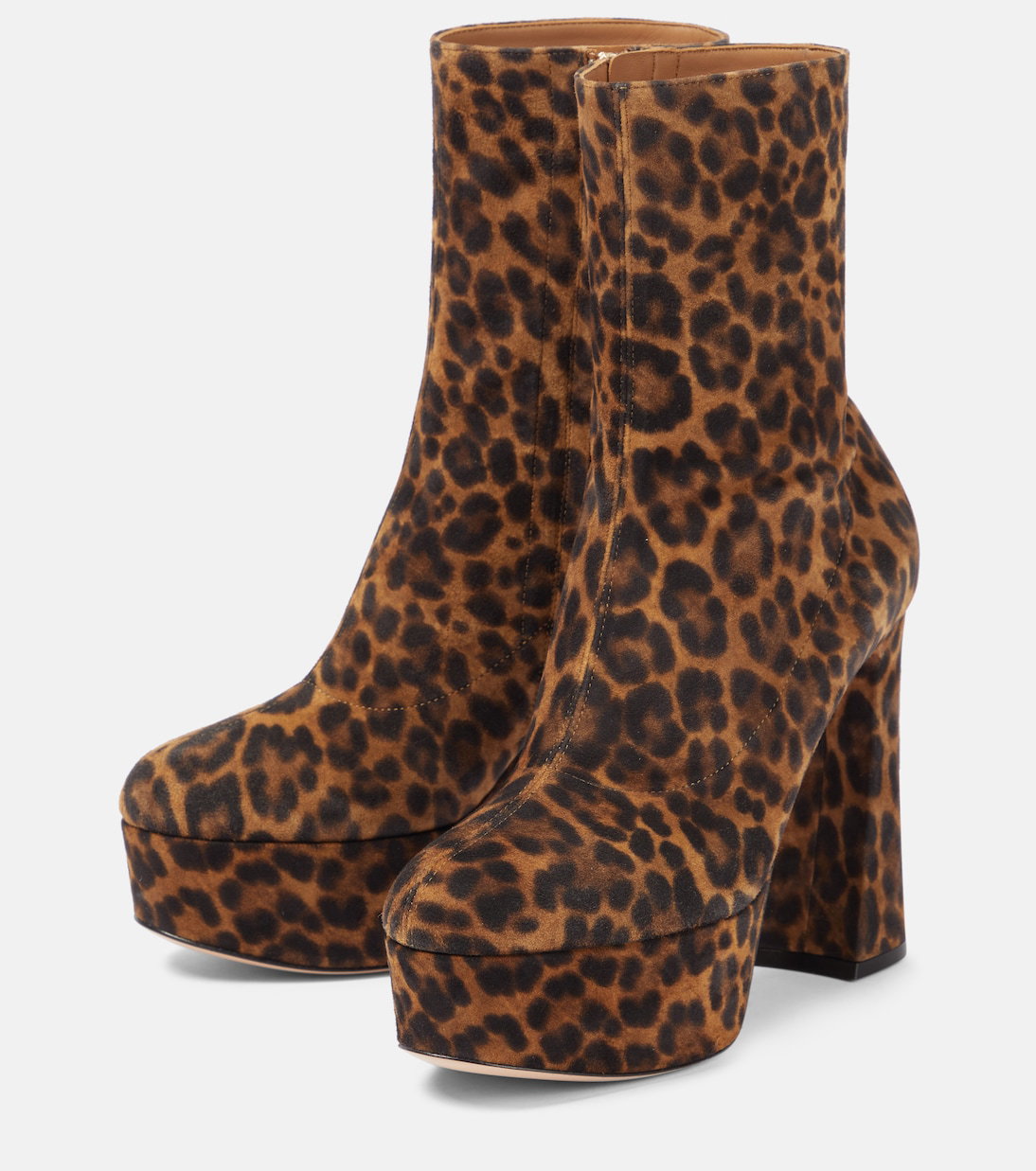 GIANVITO ROSSI Leopard-print Suede Platform Ankle Boots | endource