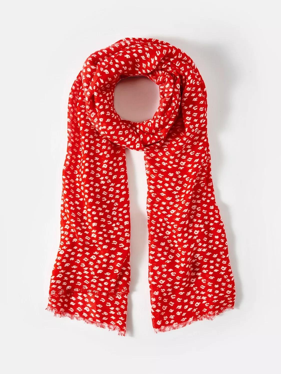 MINT VELVET Poppy Print Scarf in Red | endource