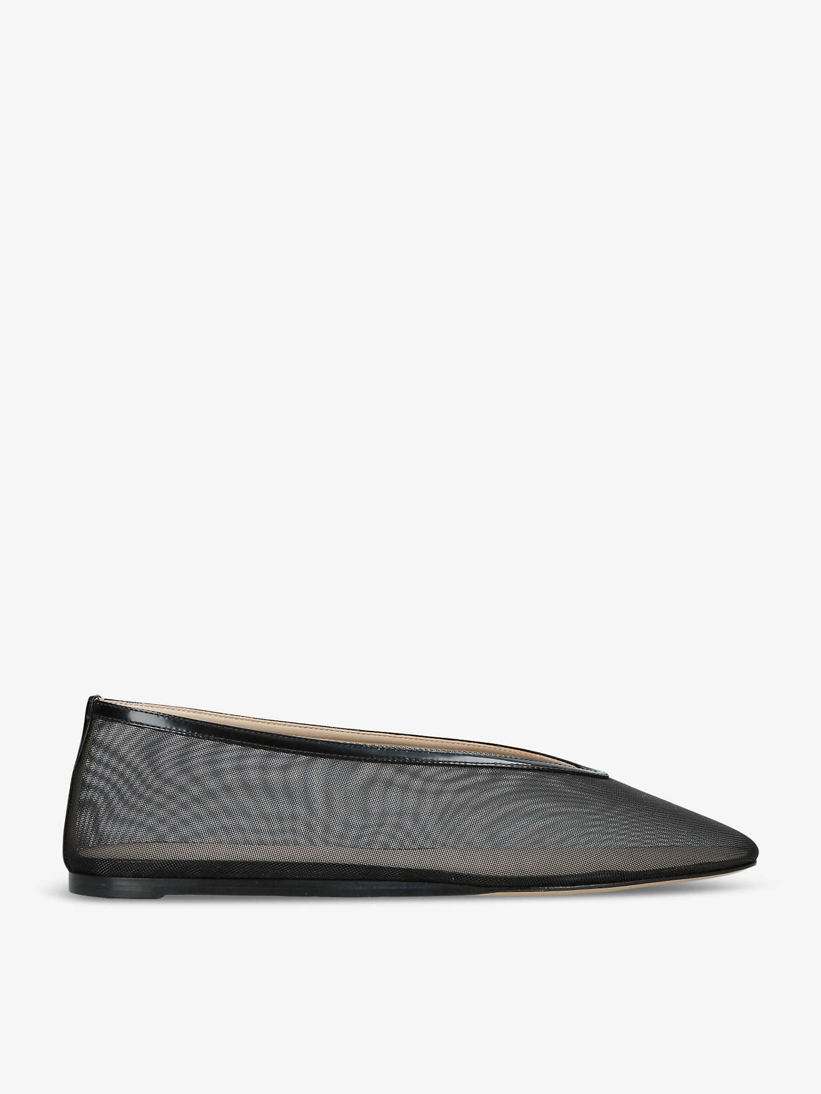LE MONDE BERYL Luna Pointed-Vamp Mesh Ballet Flats in BLACK | Endource
