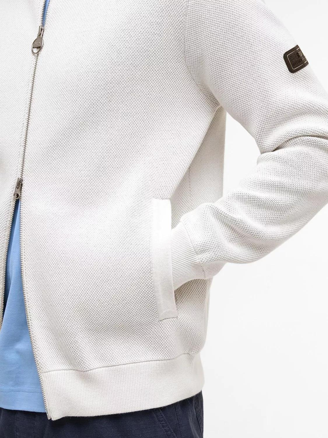 BARBOUR International Patrick Zip Through Cotton Knit Bomber Cardigan ...