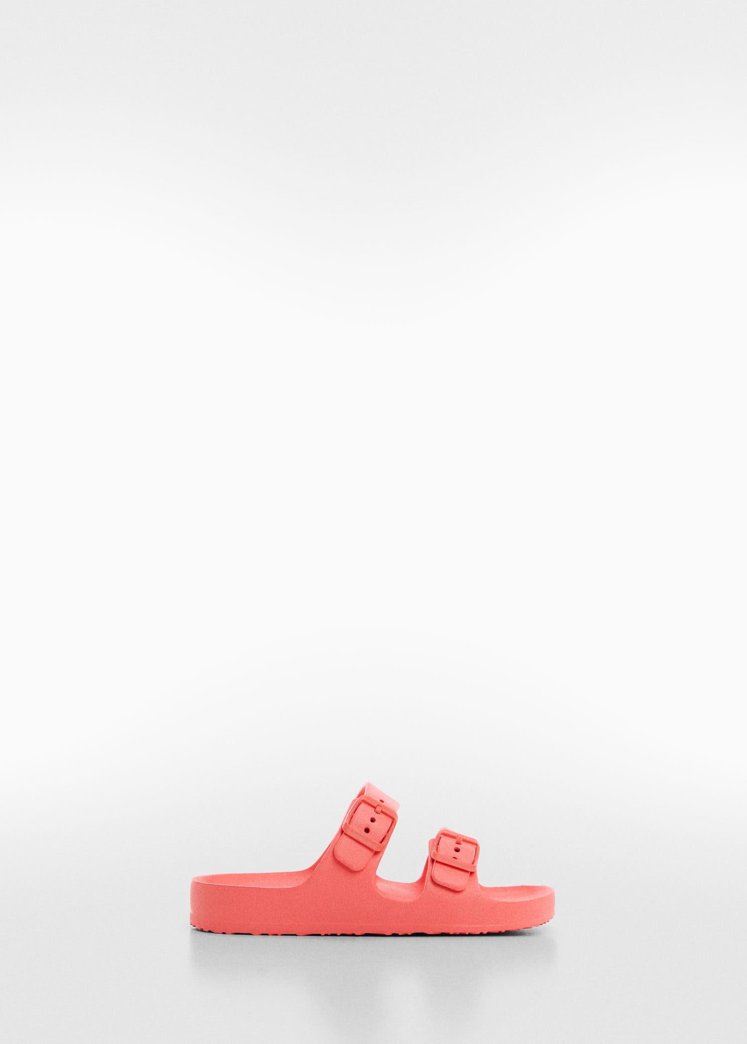 MANGO Flip Flops Buckles in Coral Red | endource