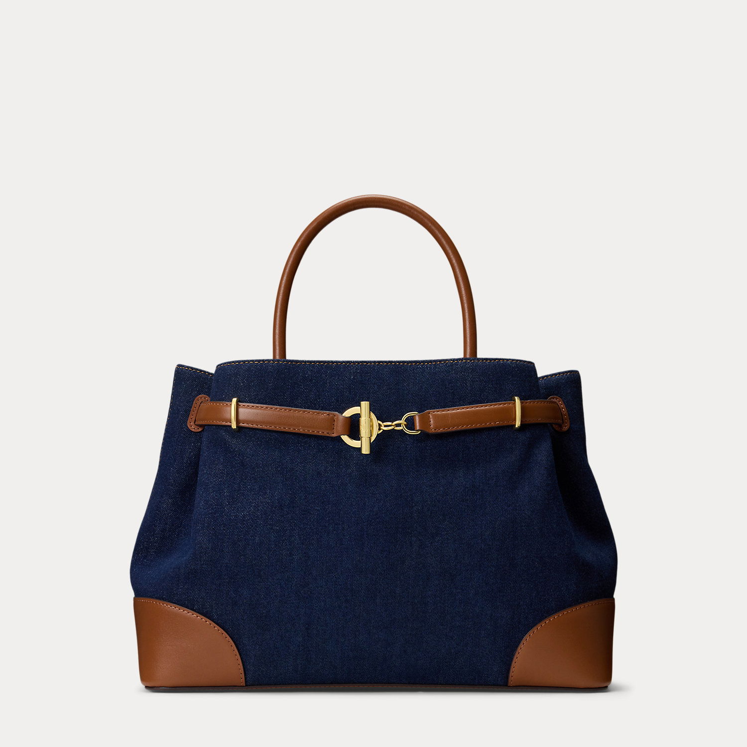 LAUREN RALPH LAUREN Washed Denim Large Blaike Satchel | endource