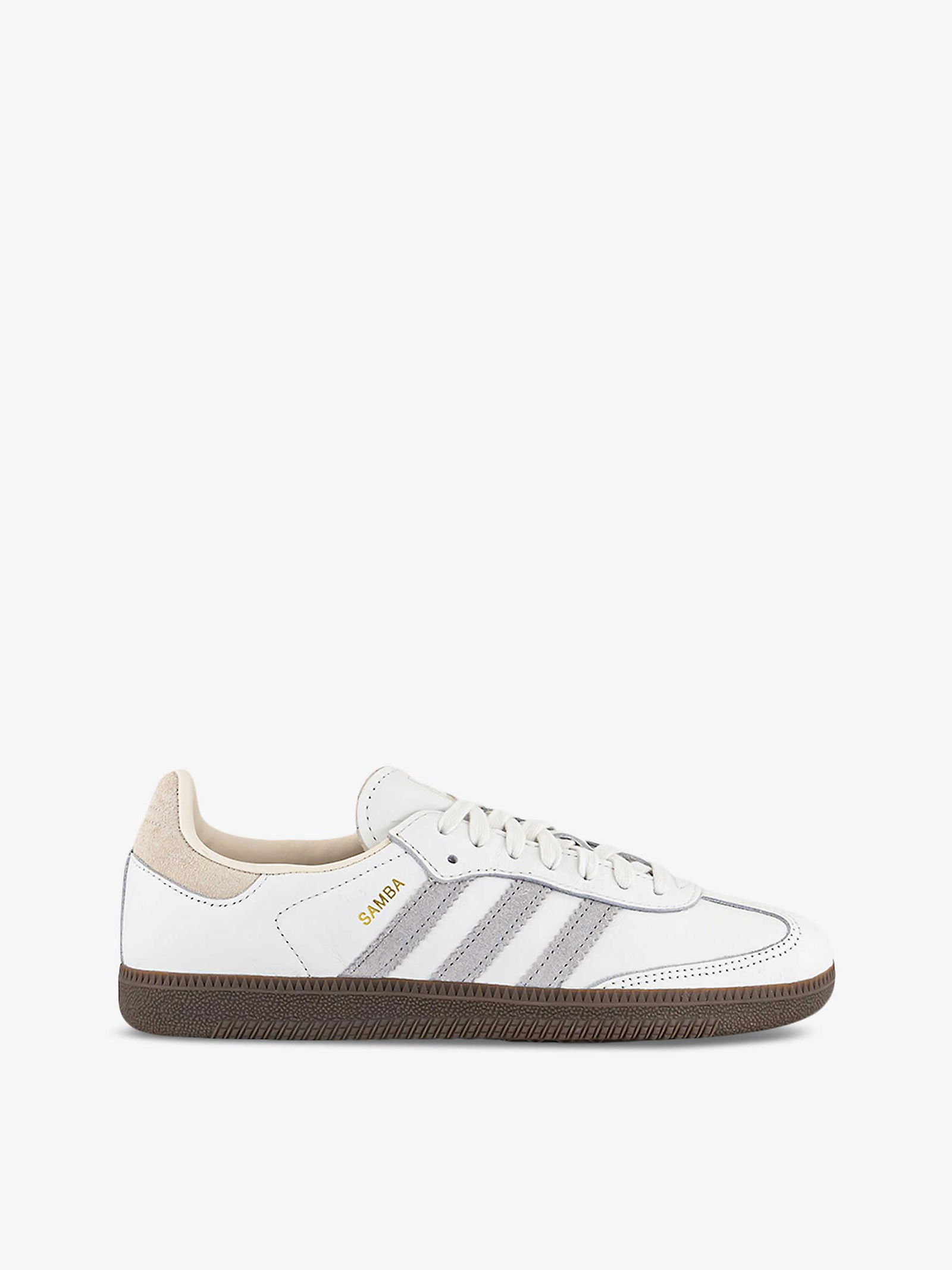 ADIDAS Samba OG Logo-Embellished Leather Low-Top Trainers in CORE WHITE ...