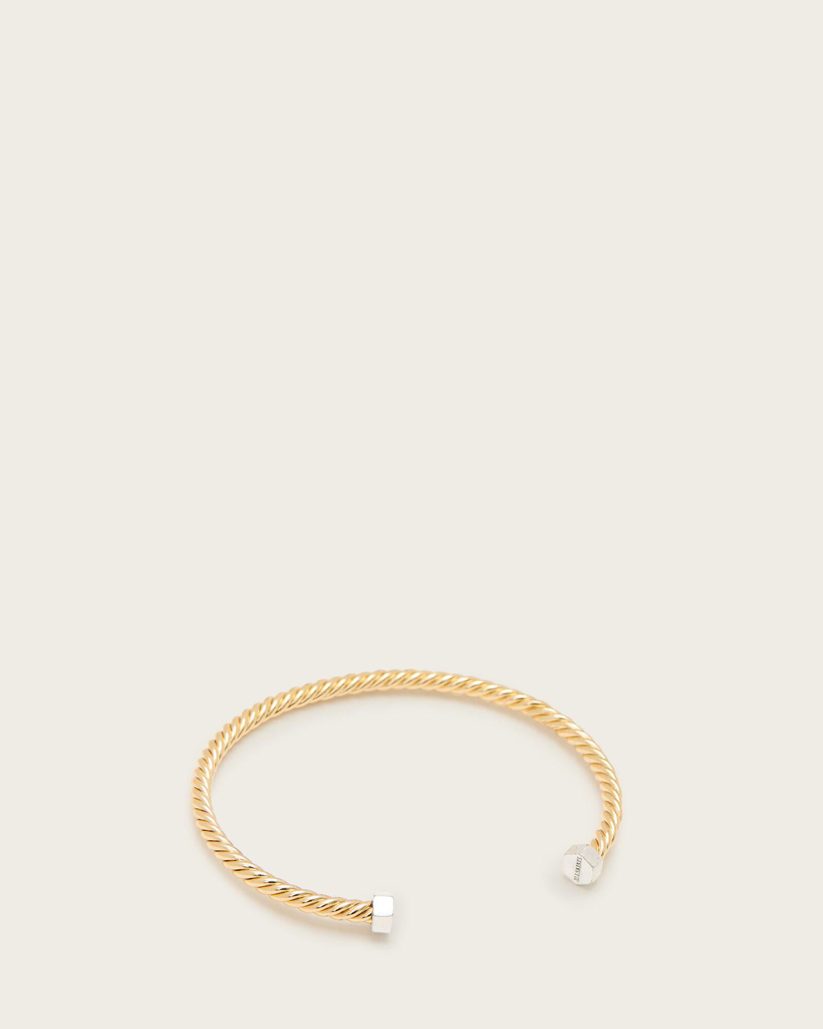ALLSAINTS Beck Bolt Bangle in Gold Mix | endource