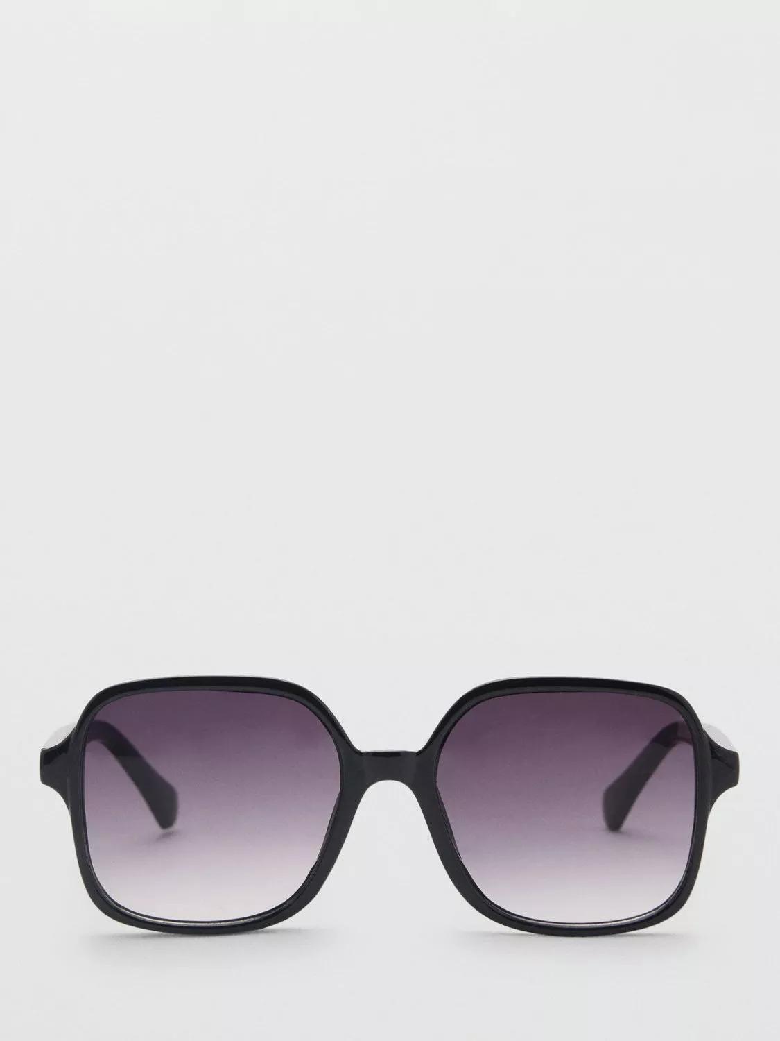 MANGO Square Sunglasses in Black | endource
